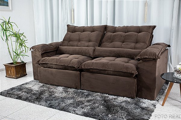 Sofá Retrátil Reclinável Emanuelly 2,00 Metros - Drikamóveis