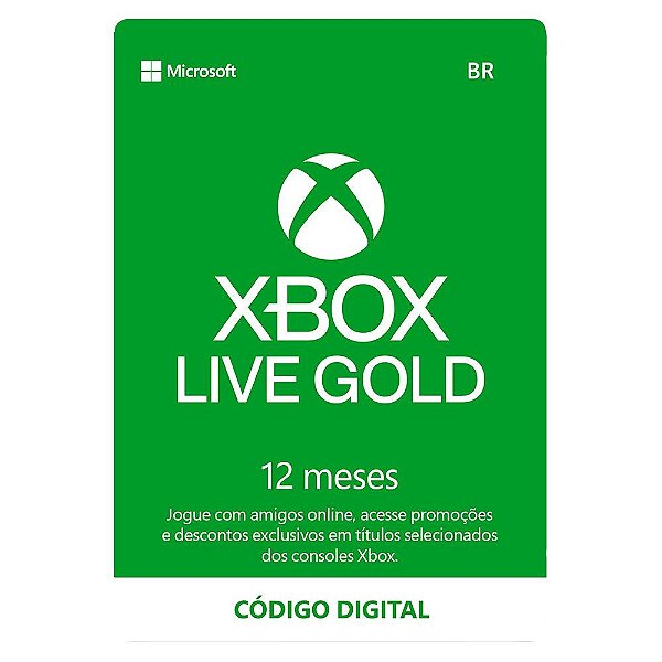 Cartao Assinatura Xbox Live Gold 12 Meses Codigo 25 Digitos DaYkey Store