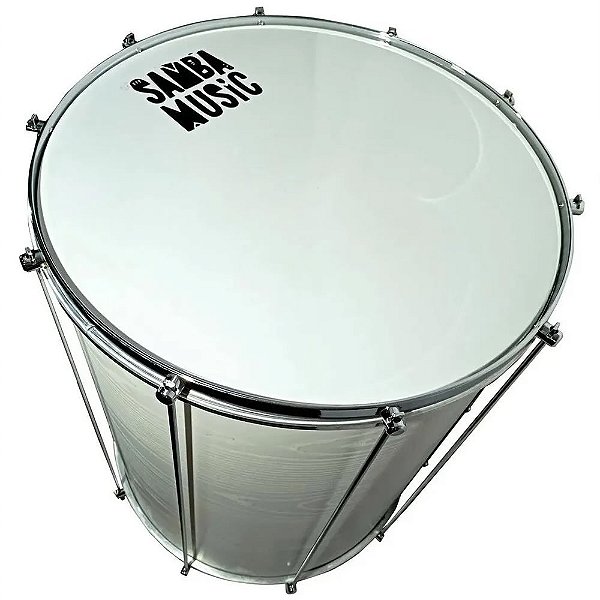 Kit Surdo Madeira Samba Music 60x20 Branco Wood Pele Animal Com 10% OF ...