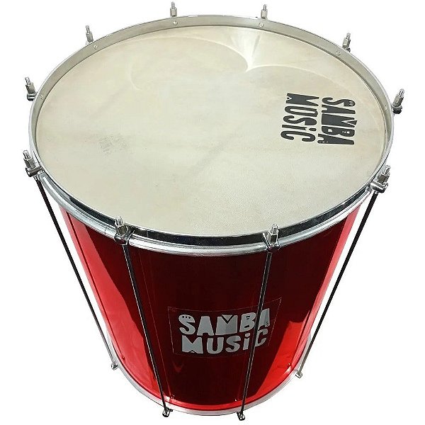 Kit Surdo Madeira Samba Music 60x20 Vermelho Pele Animal Com 10% OFF n ...