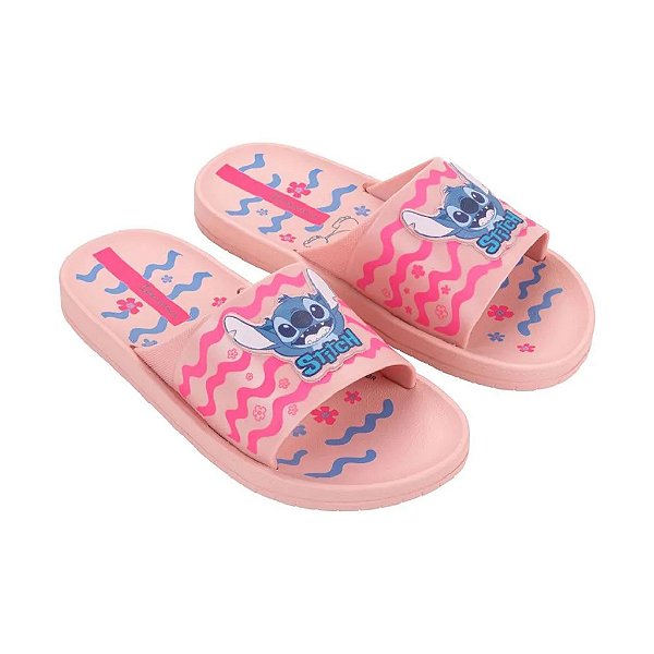 Chinelo stitch infantil slide soladdo borracha antiderrapante ...