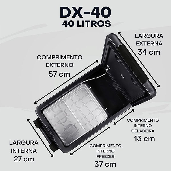 Geladeira e Freezer Portátil 40 Litros Quadrivolt - DX-COLD