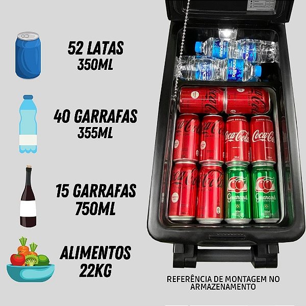 Geladeira e Freezer Portátil 40 Litros Quadrivolt - DX-COLD