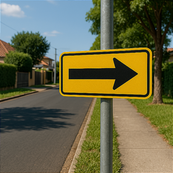 Placa A-26a Sentido Único | Sinalização Refletiva 50x25 cm ...