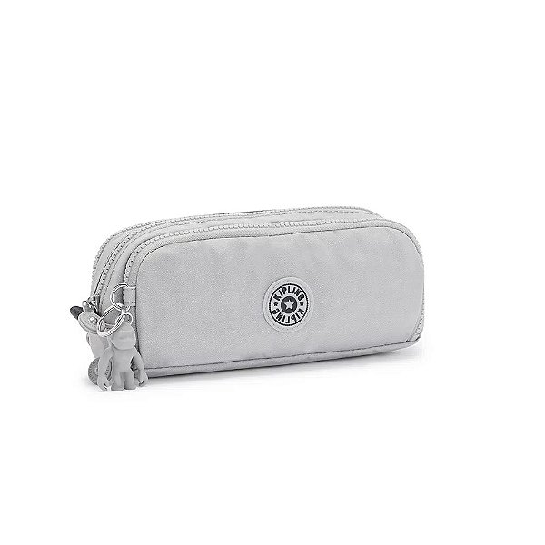 Estojo Kipling Penal Gitroy Cinza Claro - Viajante Moderno