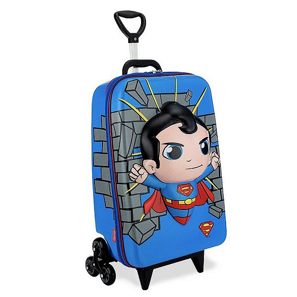Mala Infantil MaxToy Super Friends Superman Azul - Viajante Moderno