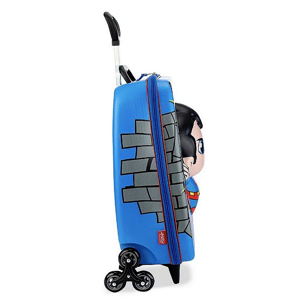 Mala Infantil MaxToy Super Friends Superman Azul - Viajante Moderno