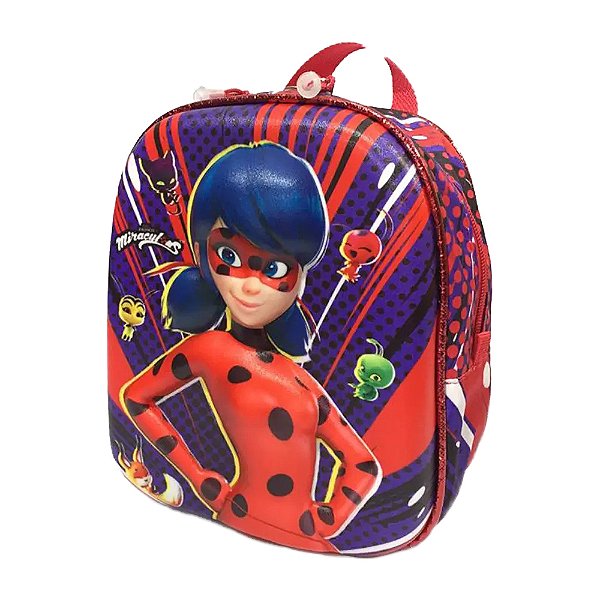 Mochila Infantil MaxToy Miraculous Ladybug Azul - Viajante Moderno