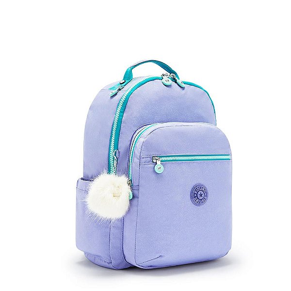 Mochila Kipling Seoul 27L Roxo Glitter - Viajante Moderno