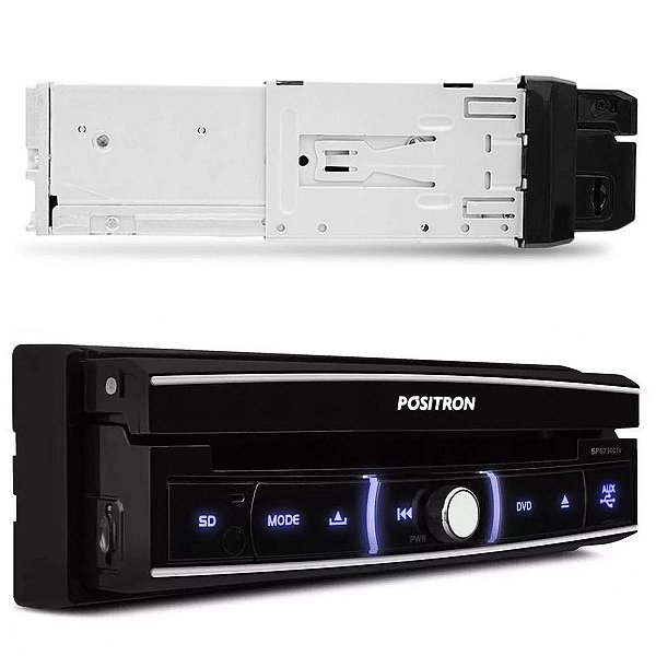 Multimídia DVD Tela Retrátil 1 Din 7 Polegadas Com Tv Digital e Touch ...