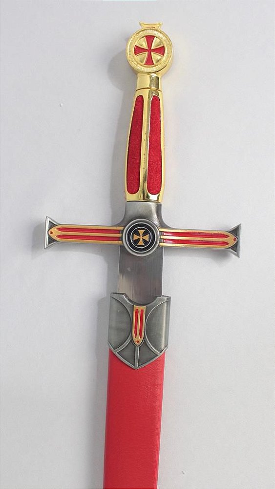 Espada Templaria Cruz De Malta Vermelha Medieval Coleção Em Aço - Tenda ...