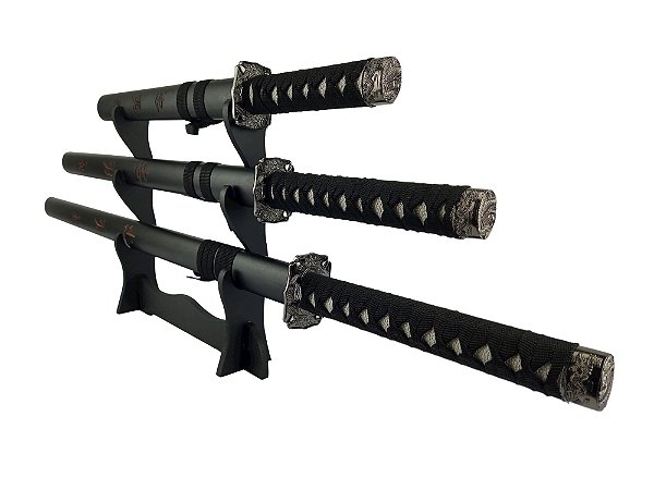Kit 3 Katana Decorativa com Suporte - Arte e Tradição 🗡️🎌 - Tenda Medieval