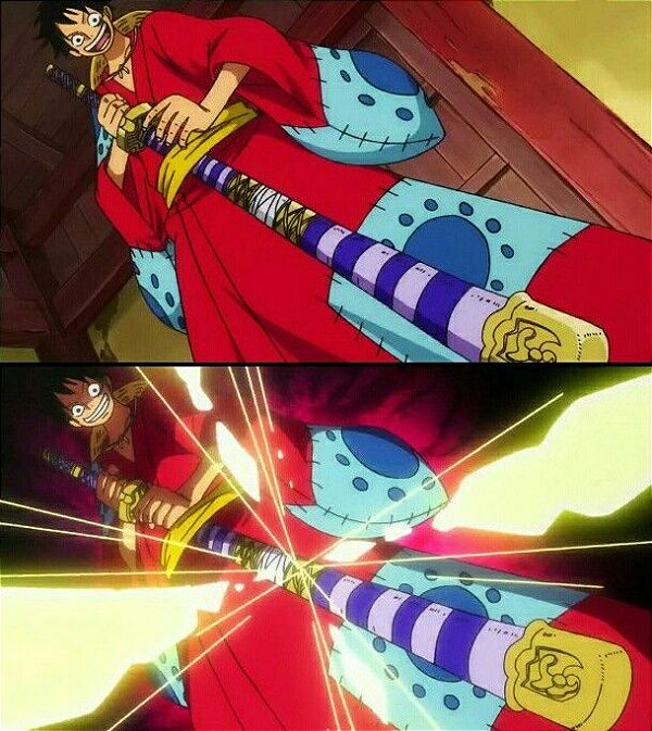 Espada Katana One Piece Luffy Nidai Kitetsu Em Aço - Tenda Medieval