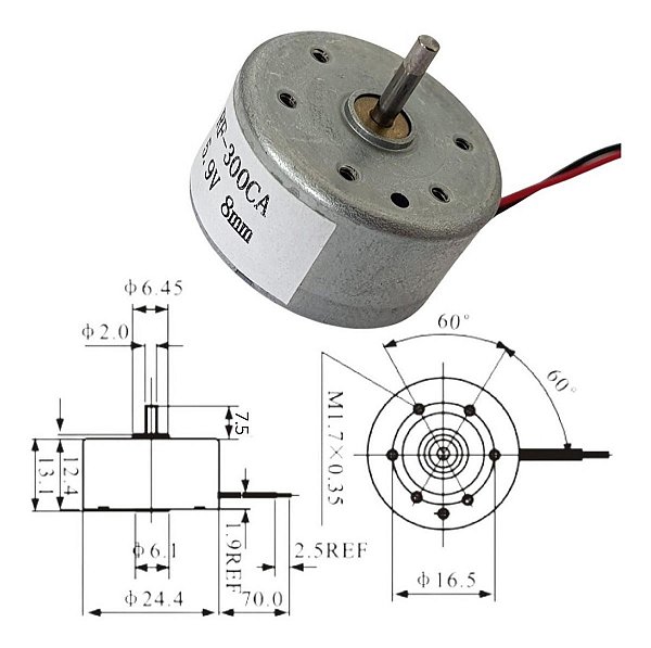 Motor RF-300 3V ~ 5,9V (Eixo 8mm) - Smartcomp seu fornecedor confiável ...