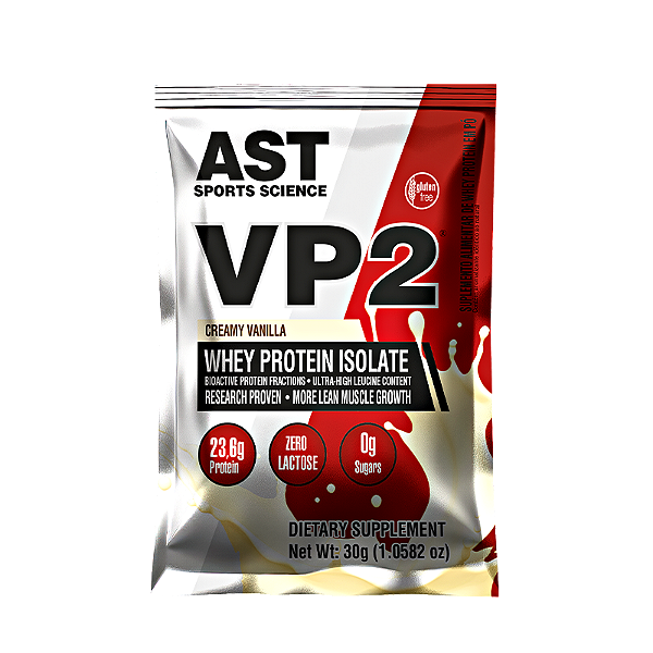 VP2 Whey Protein Isolate Sachê 30g (10 unidades) - AST Sports - AST ...