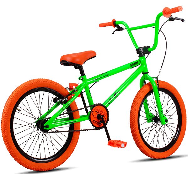 Bicicleta Pro-X BMX Aro 20 Série 5 - Verde Neon / Laranja Neon - Pro-X ...