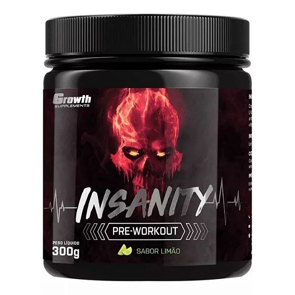 PRE TREINO INSANITY 300GR - GROWTH SUPPLEMENTS - RBR SUPLEMENTOS