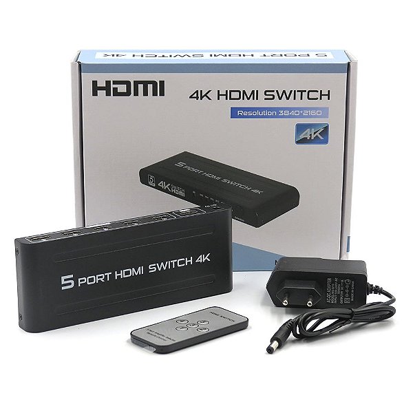 Switch HDMI 5 portas 4k UHD - Ion Cabos