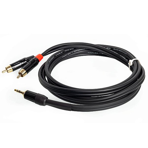 Cabo P2 RCA LxR Profissional Ion Black - Ion Cabos