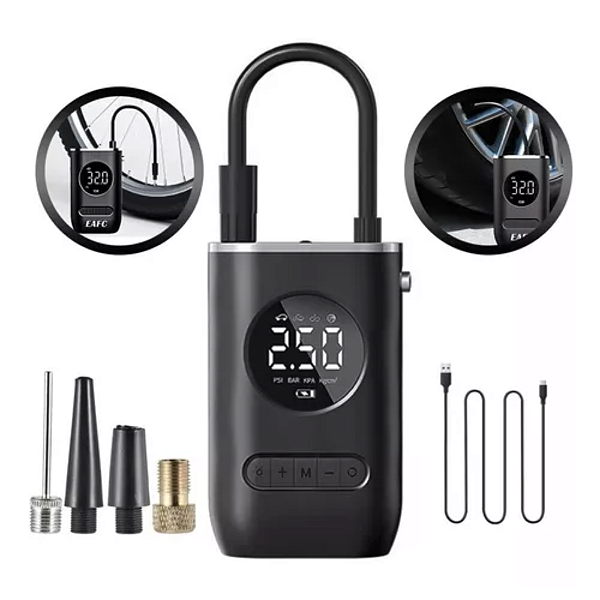 Compressor de Ar Digital Portátil Recarregável 150psi - Ion Cabos