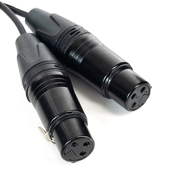 Cabo Adaptador P2 90 graus para 2 XLR Fêmea - Ion Cabos
