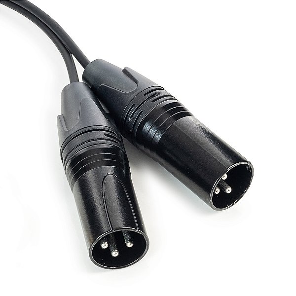 Cabo Adaptador P2 90 graus para 2 XLR macho - Ion Cabos
