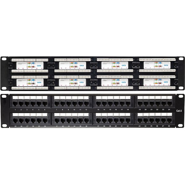 Patch Panel Universal com 48 Portas CAT6 - Ion Cabos