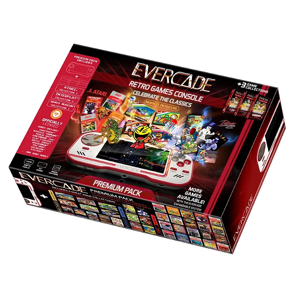 Console Evercade Handheld Premium Pack com 3 cartuchos - Bitzz - Loja ...