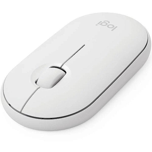Mouse sem fio Logitech Pebble M350 Branco - Crystal Informática