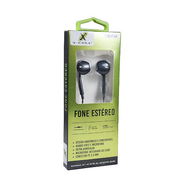 Fone de Ouvido X-Cell Intra XC-F-06 - Crystal Informática