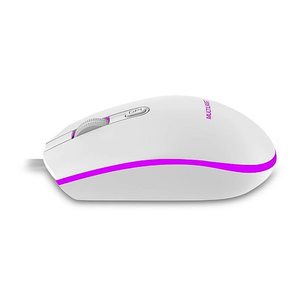 Mouse Gamer Multilaser 2400DPI 7 Cores Branco MO299 - Crystal Informática