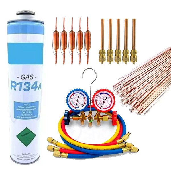 Kit Manifold + Filtro + União Schrader + R134 + Vareta Solda - Valtec Shop