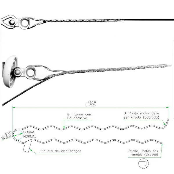 Alça Preformada 2,70 a 2,79 Preta - Lojamatel