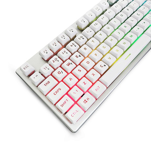Teclado Gamer Branco com LED RGB ABNT2 HP K500F - Revo - Revo - Sua ...