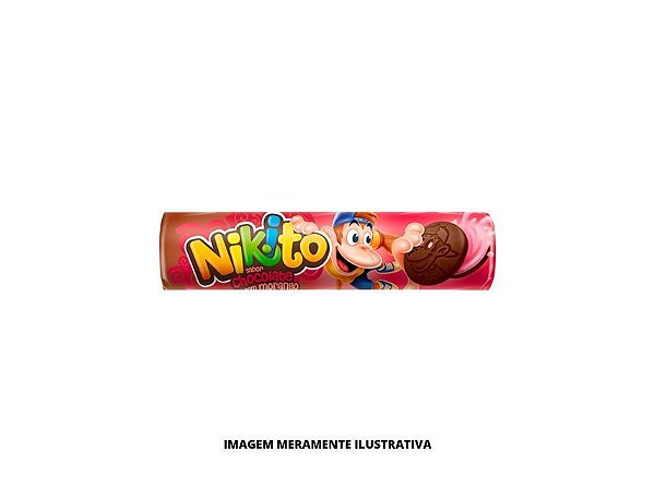 BISCOITO RECH CHOCO MORANGO NIKITO 1X36X120G - Roberto Distribuidora