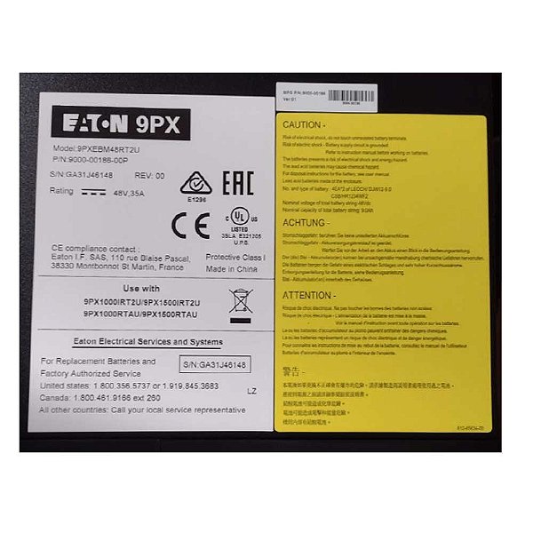 Módulo de Bateria Estendida Eaton 9PX (EBM), 48V, Rack/torre, 2U ...