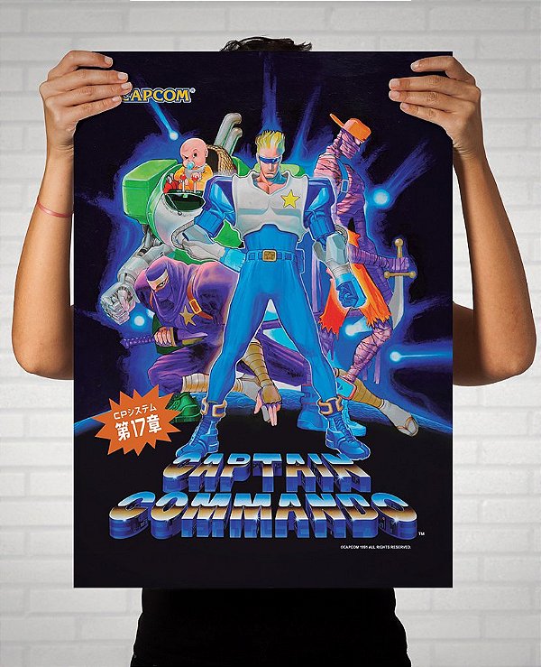 Quadro Captain Commando - Pôster Arcade Capcom Fundo Preto - Final ...