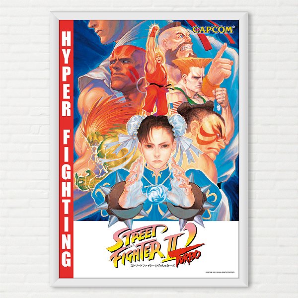Quadro Street Fighter 2 Hyper Fighting - Pôster Arcade Capcom - Final Frame Quadros Decorativos