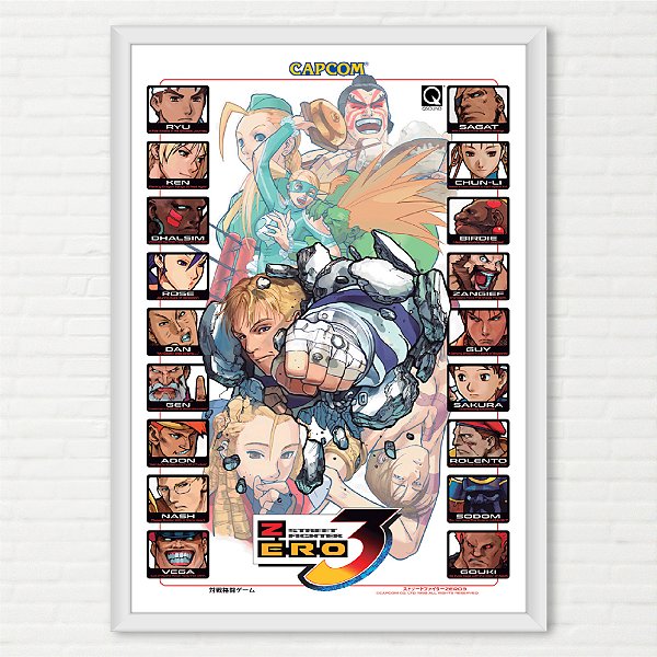 Quadro Street Fighter Zero 3 - Pôster Arcade Capcom - Final Frame Quadros Decorativos