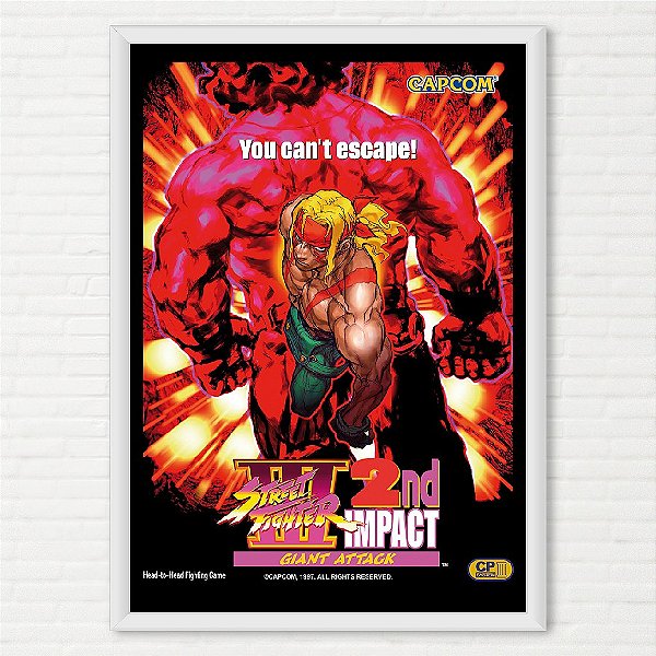 Quadro Street Fighter 3 Second Impact - Pôster Arcade Capcom - Final Frame Quadros Decorativos