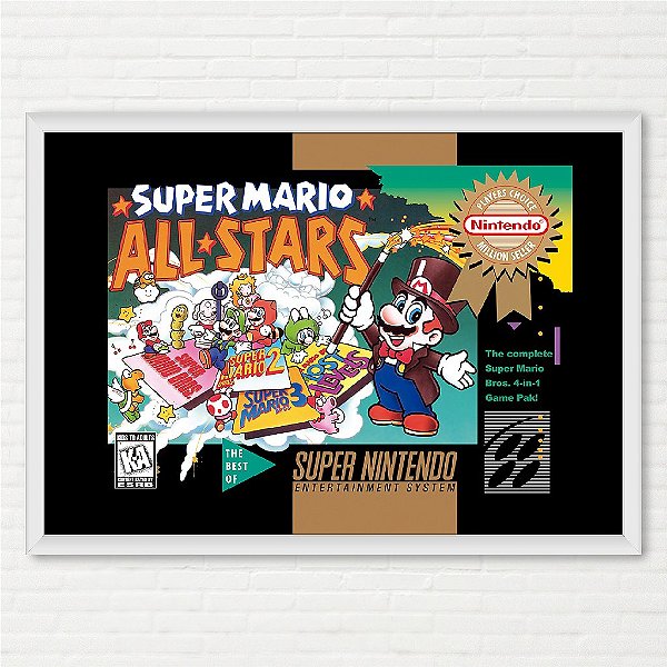 Quadro Capa do Super Mario All-Stars Players Choice - Super Nintendo ...