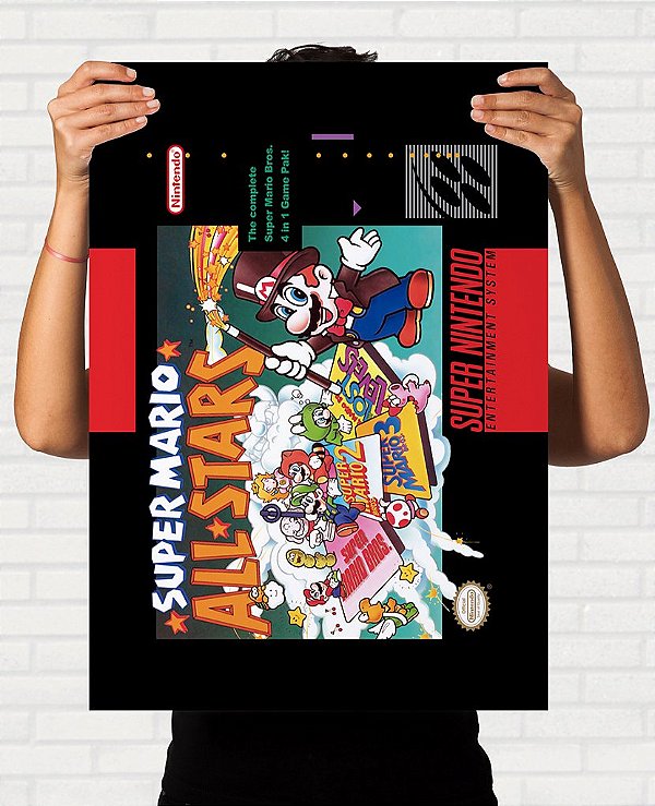 Poster Capa do Super Mario All-Stars - Super Nintendo Americano - Final ...