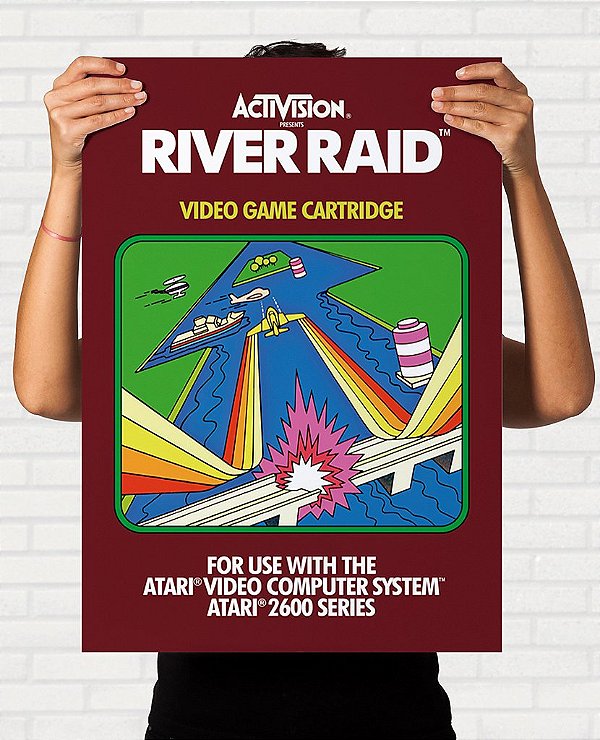 Quadro Capa do River Raid - Atari 2600 - Final Frame Quadros Decorativos