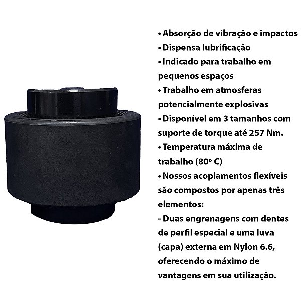 Acoplamento flexível de engrenagens ZAC60 similar à AC60/AF94/AN49 - Zermat Comercial