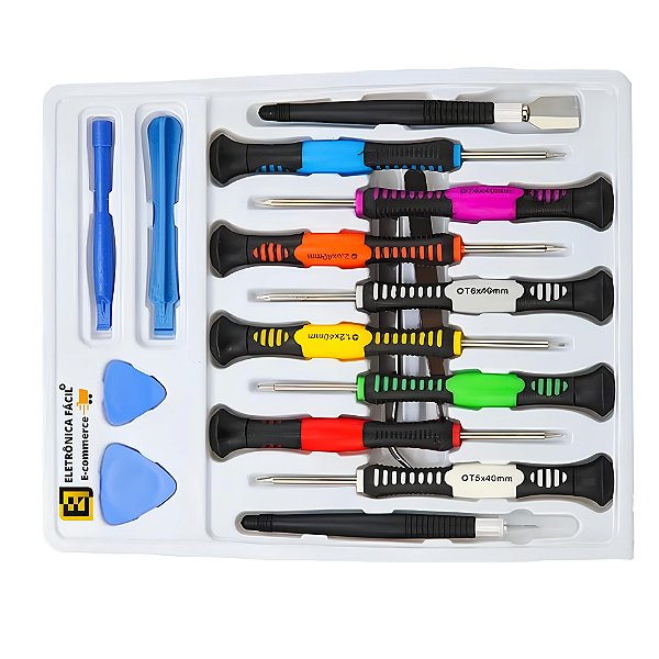 Kit de chaves universal 16 peças - Eletrônica Fácil Educacional