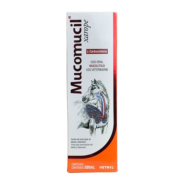 Mucomucil Xarope 500 mL - Vetnil - Kajavet Farmácia Veterinária