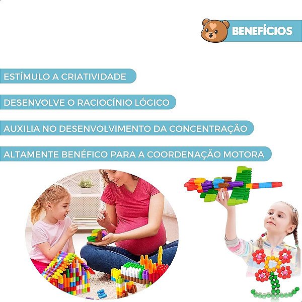 Mesa Infantil Educativa Com Blocos De Montar Coloridos 140 peças - Babyland Mesa Infantil Educativa Com Blocos De Montar Coloridos 140 peças - Babyland