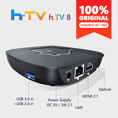 HTV 8 - H8 TV BOX ANDROID 9.0 IPTV VITALÍCIO WIFI 16GB + 2GB RAM - FAO ...