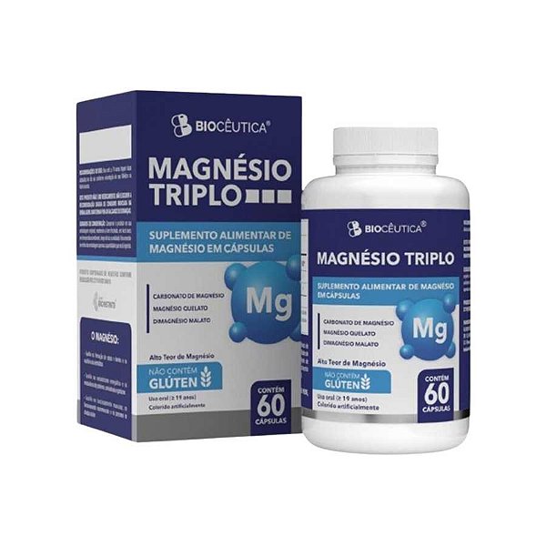 MAGNESIO TRIPLO 60 CAPS CX/12 - BIOCEUTICA - Batel