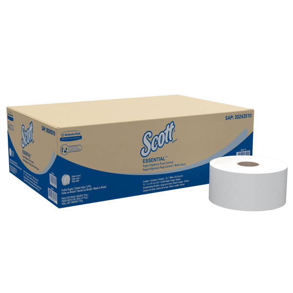 Papel Higiênico Rolo Scott® Puxe Central 250m - Caixa com 12 Rolos ...